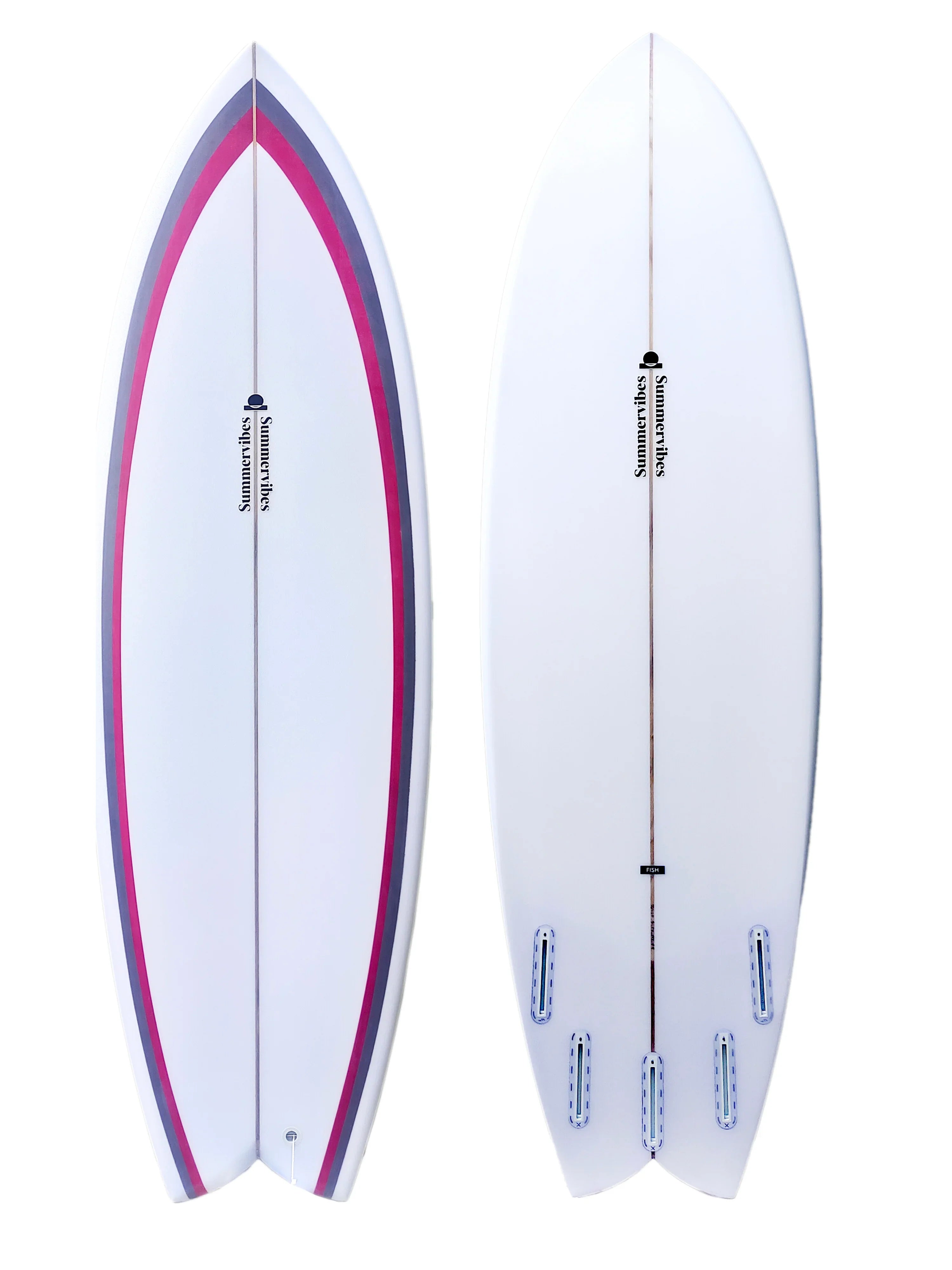 Summer vibes Fish Swallow Tail Surfboard – Red